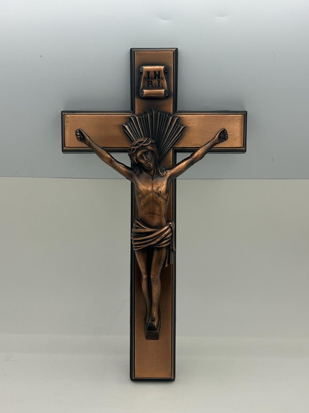 Vintage Parsons Christian Religious Large 14 Inch Bronze or Copper ...
