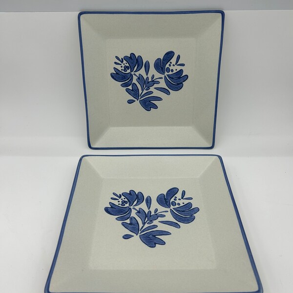 Blue and White Square Plates - Etsy