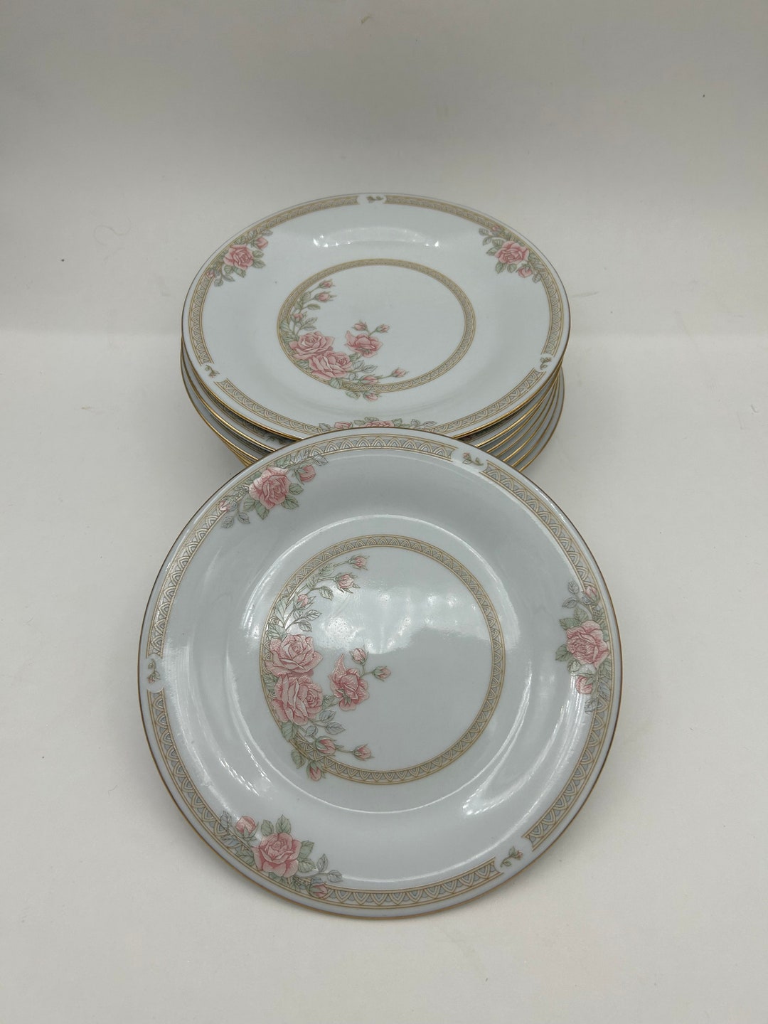 Set of Eight Vintage Crown Ming Fine China Christina Pattern #1392 Jian ...