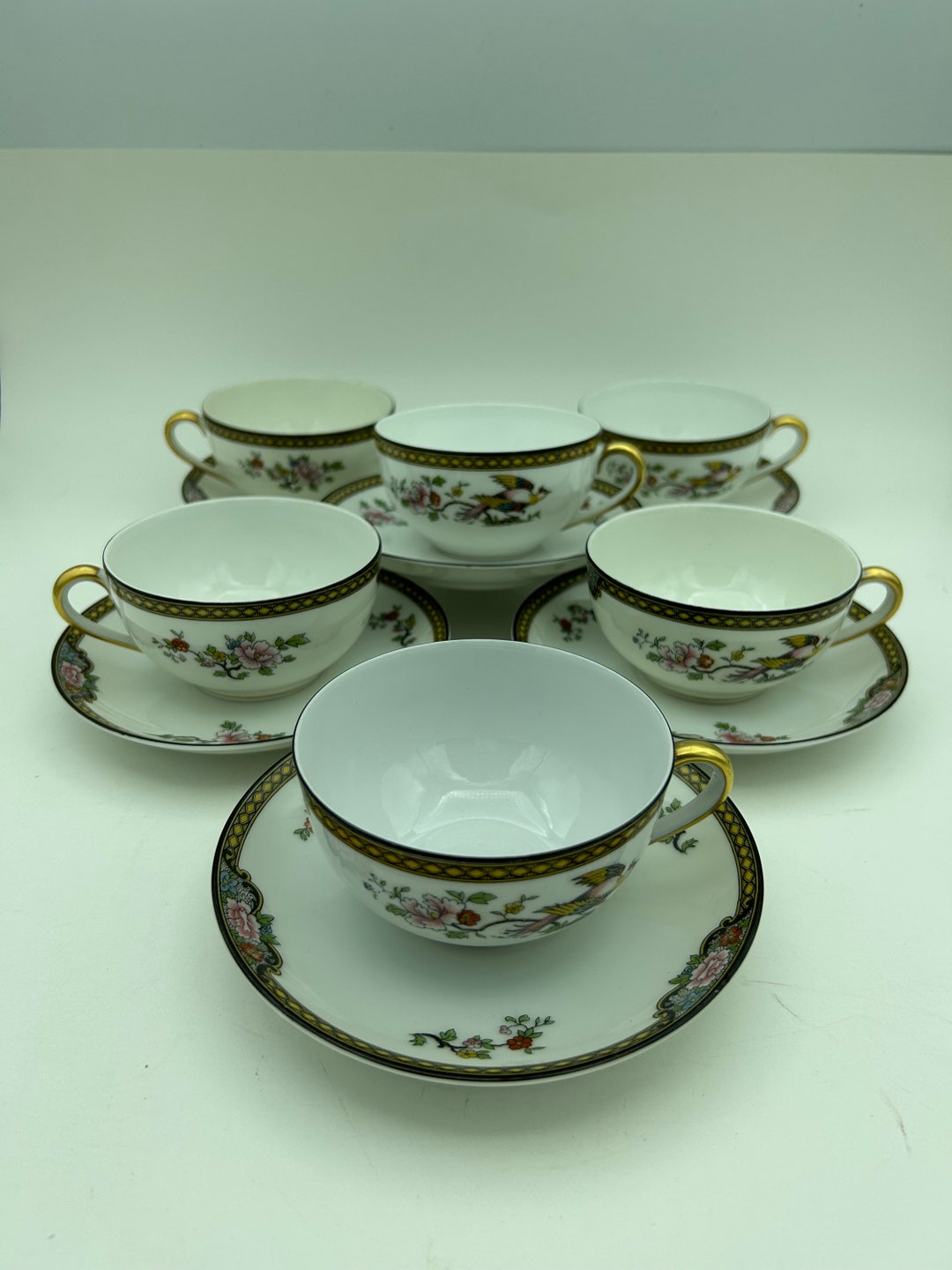Vintage 12-piece Noritake "m" Morimura Pheasant Pattern Coffee Tea Set ...