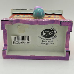 Juleez Julie Borden Hand Painted Whimsical Childs 11" Wooden Lidded ...