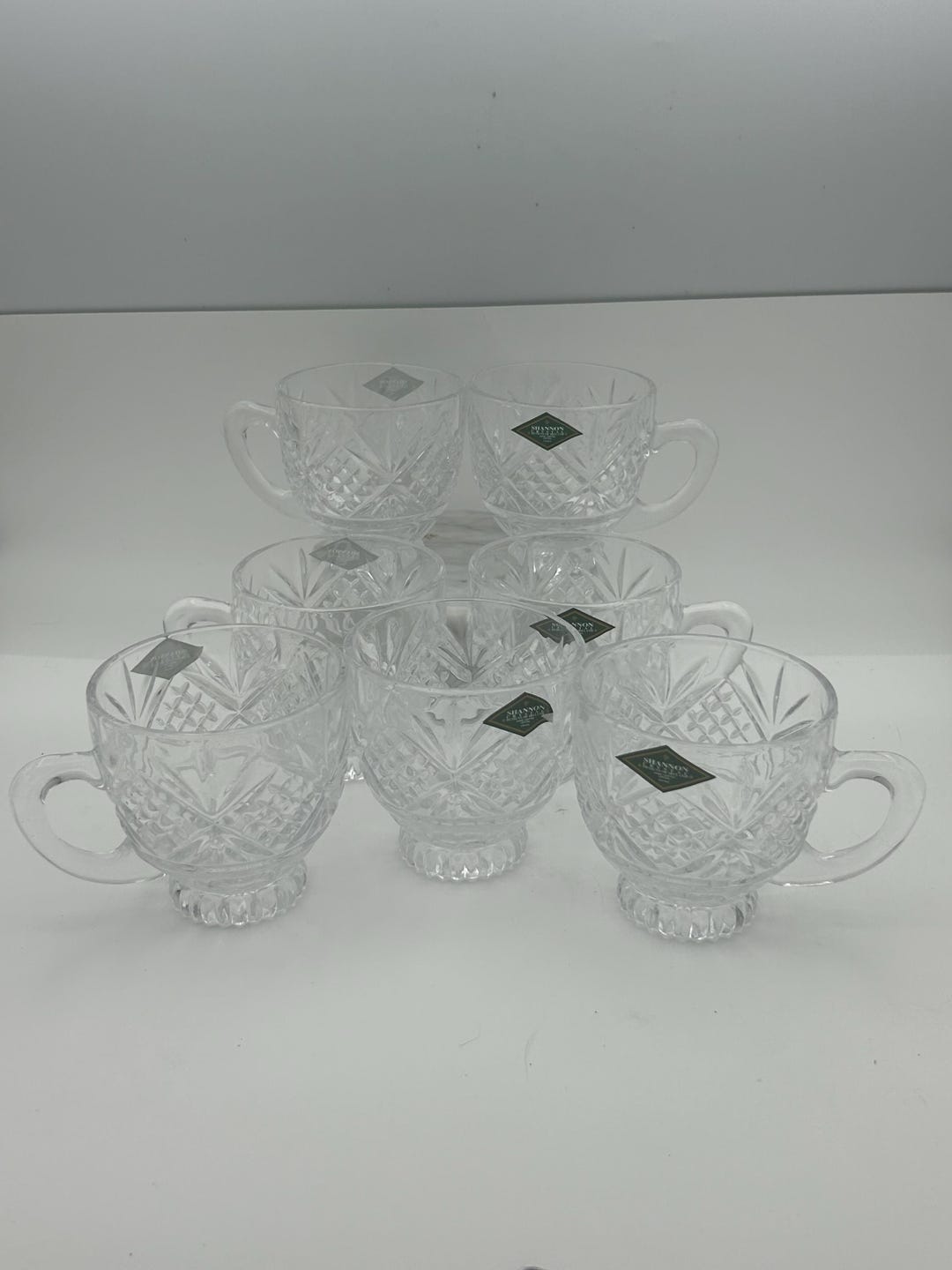 Set of 7 Vintage Shannon Crystal Designs of Ireland Handcrafted Cut ...