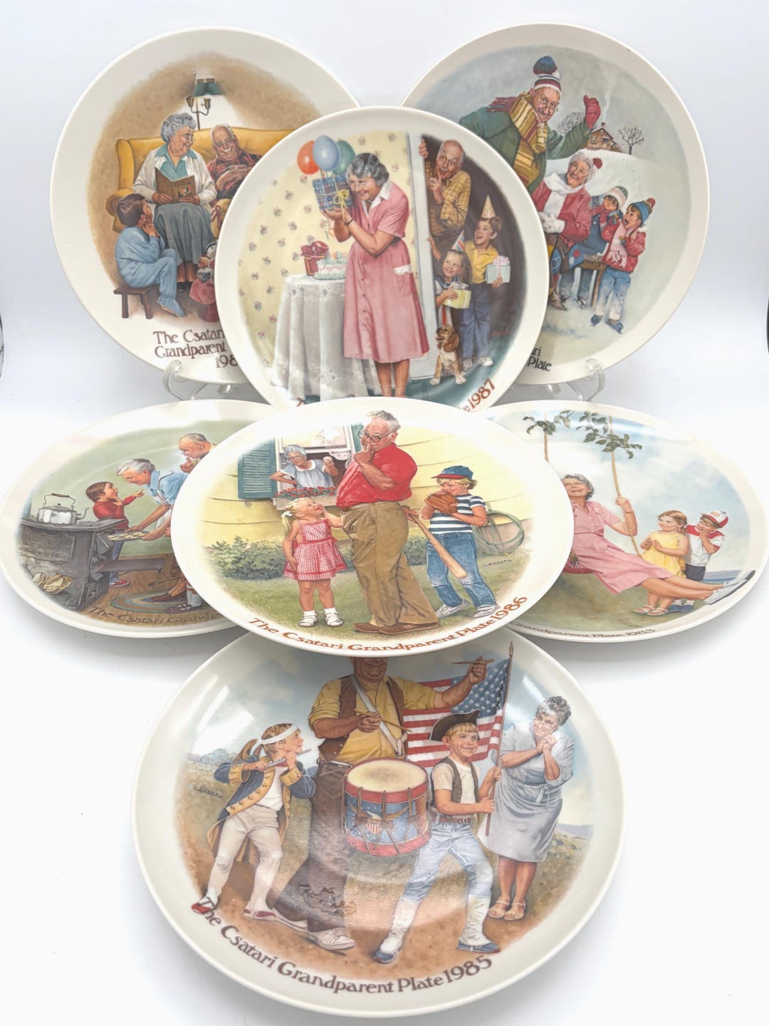 Vintage 7-piece Edwin Knowles Joseph Csatari Grandparent Series ...