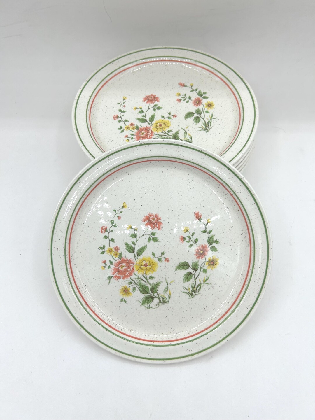 8 Vintage Brendan Erin Stone Carley Pattern #8165 Rimmed 7" Salad ...