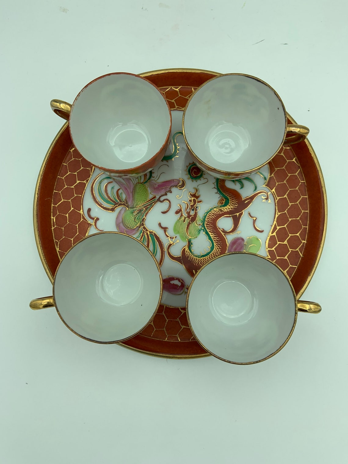 Vintage 5-piece YT Japanese Porcelain Ware Decorated in Hong Kong Asian ...