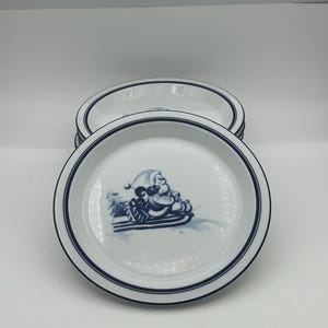 Set of Six Vintage Dansk Bistro Christmas Santa Claus on Sled Pattern ...