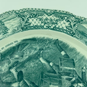 Set of Six Vintage Crown Ducal England Colonial Times Dark Green and ...