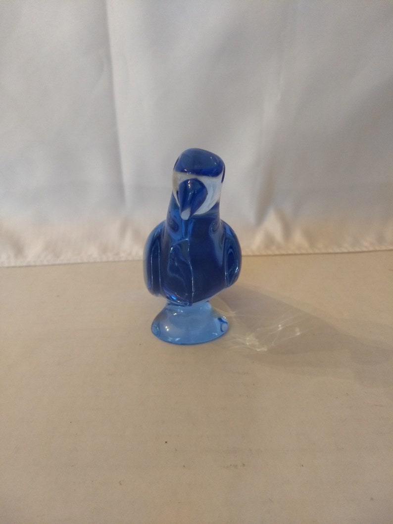 Baccarat Art Glass Crystal Blue Parrot Bird Figurine Sculpture Etsy