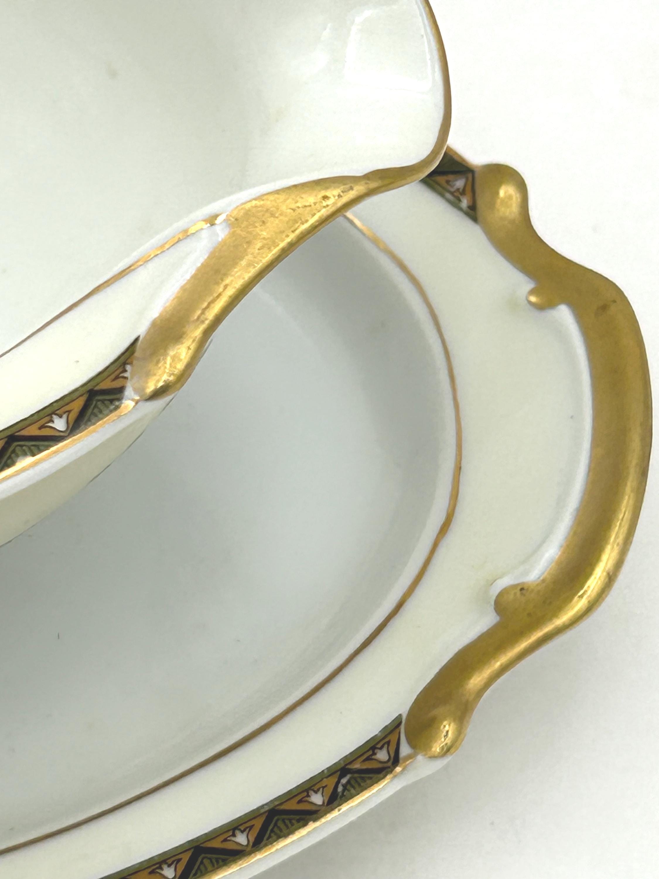 Vintage Noritake "m" Morimura Japan Adonis Pattern 7" Gravy Boat With ...