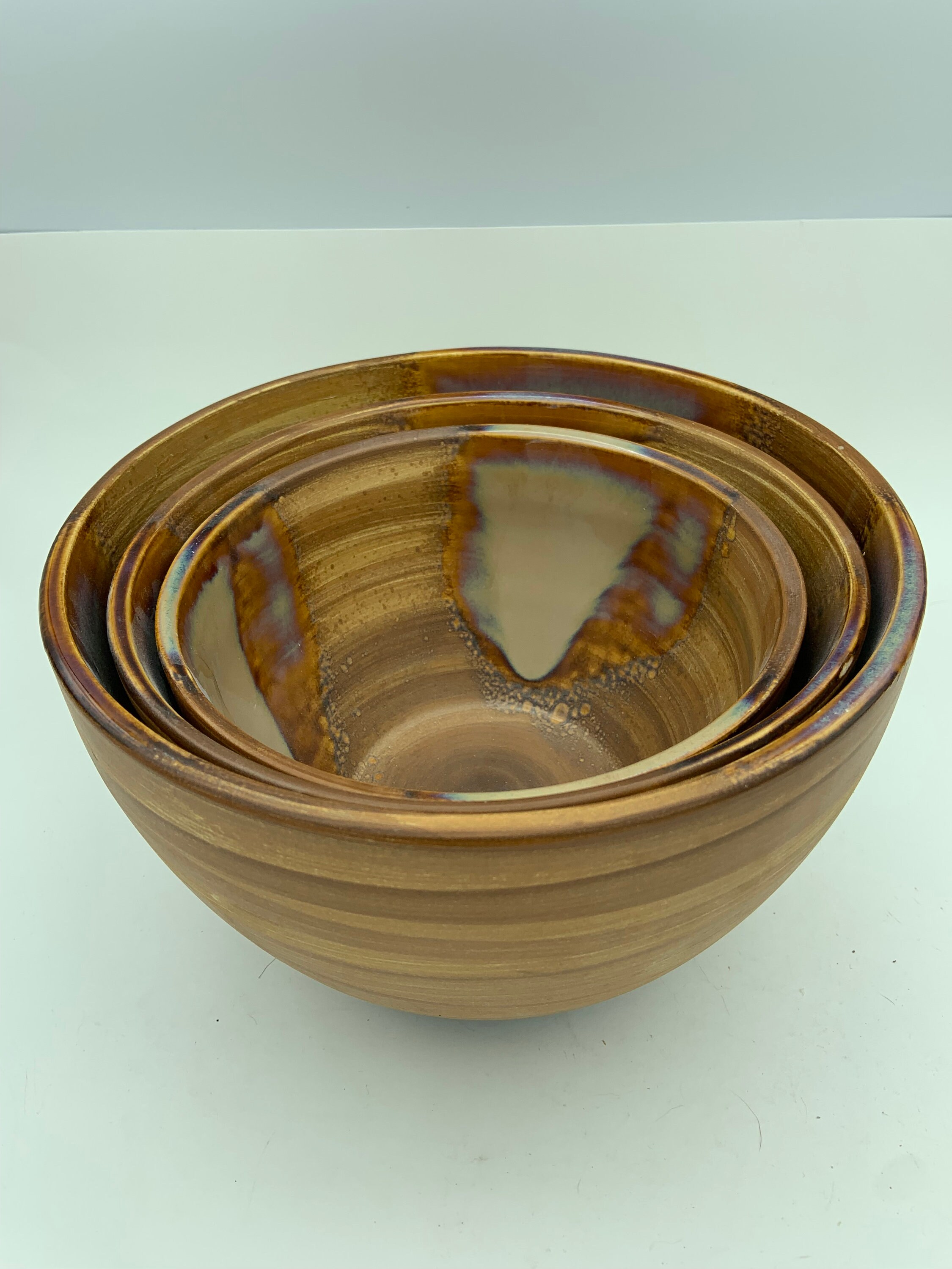 3-piece Sango Splash Brown Drip Pattern 4951 Nesting Mixing | Etsy