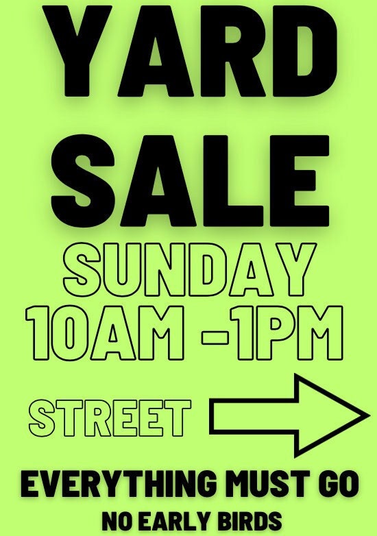 Customizable Yard Sale Sign - Etsy