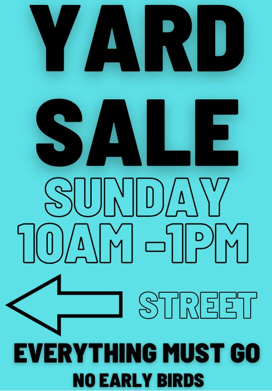 Customizable Yard Sale Sign - Etsy