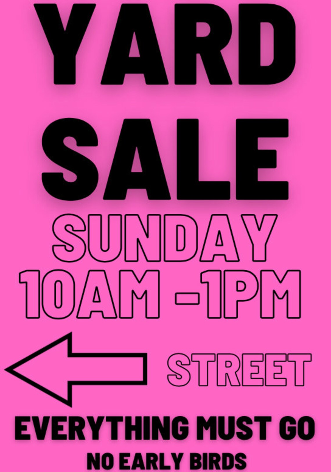 Customizable Yard Sale Sign - Etsy