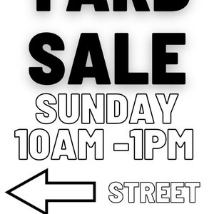 Customizable Yard Sale Sign - Etsy