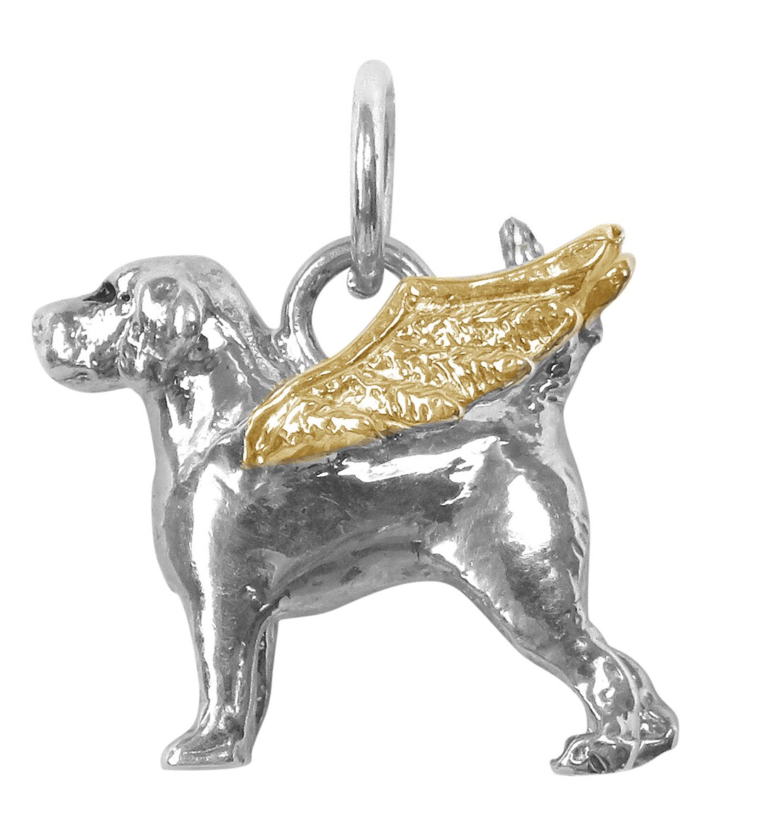 Beagle Angel Dog With Wings in 14K Gold or Sterling With Gold Wings ...