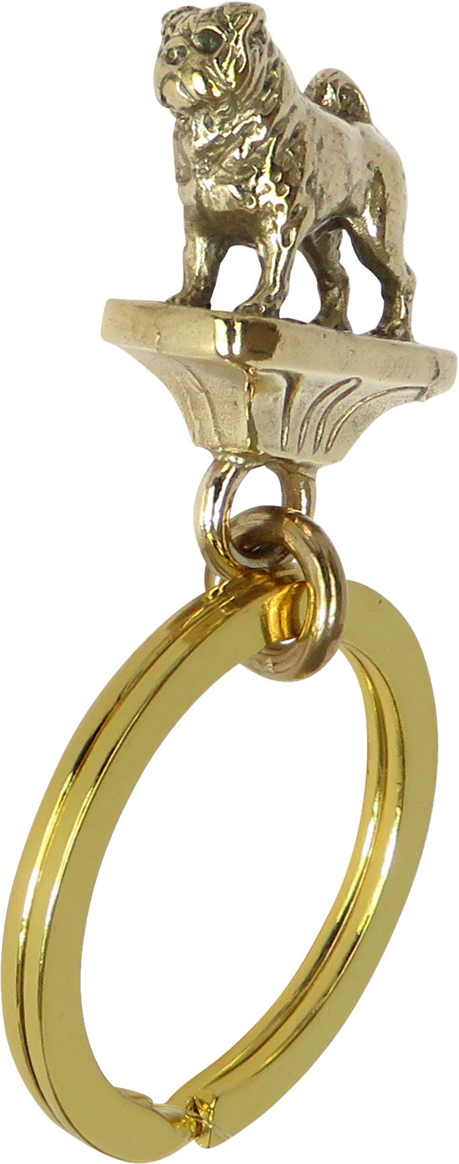 Solid Bronze Pug Key Ring Pug Accessory Keychain in Solid Bronze - Etsy