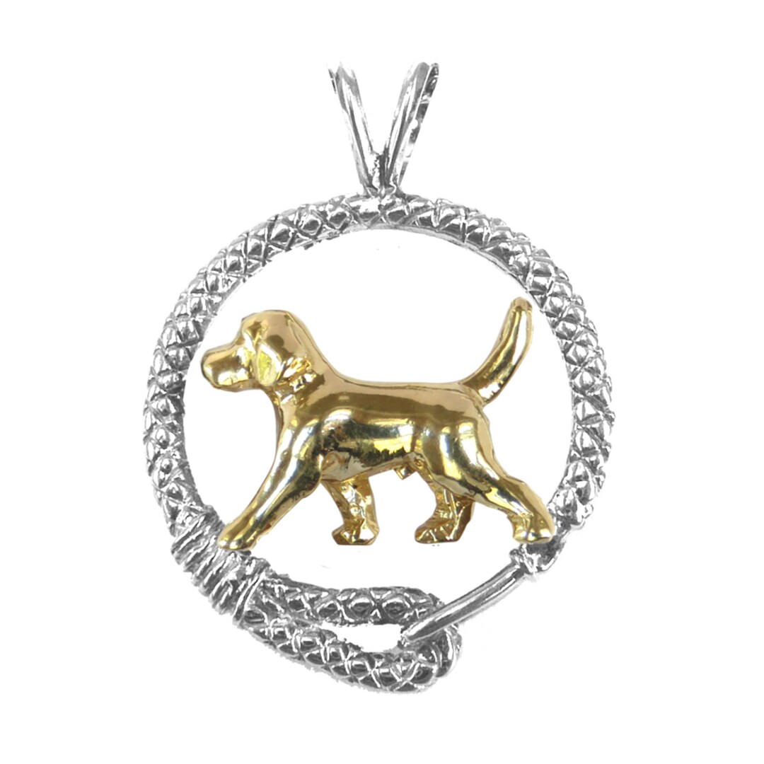 Beagle Solid 14K Gold or Sterling Silver Trotting in a Leash Charm ...