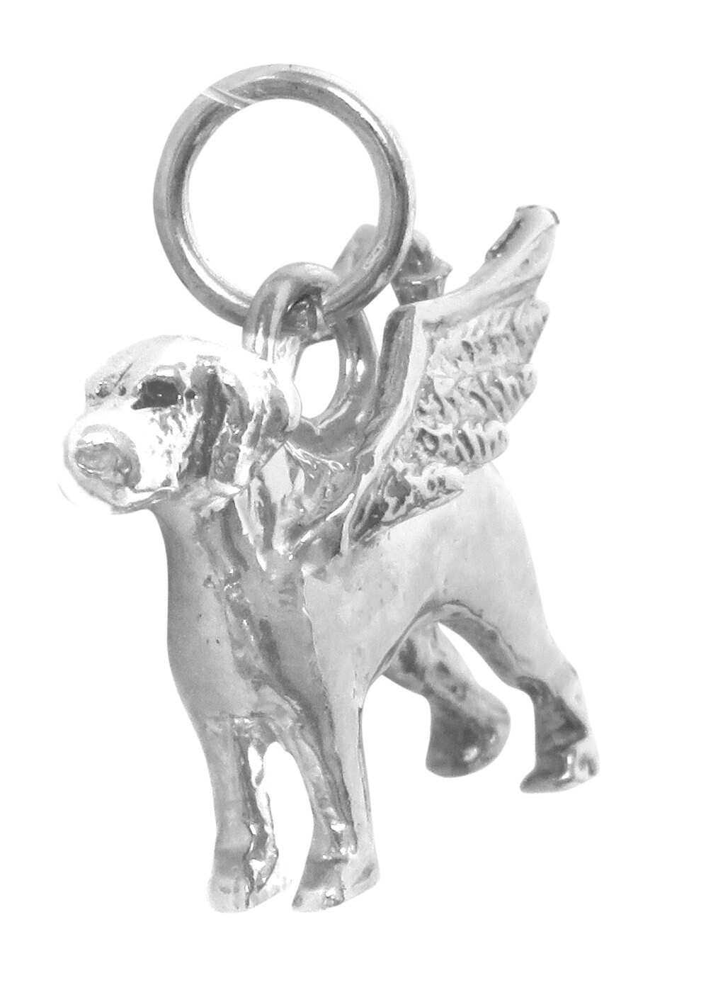 Beagle Angel Dog With Wings in 14K Gold or Sterling With Gold - Etsy