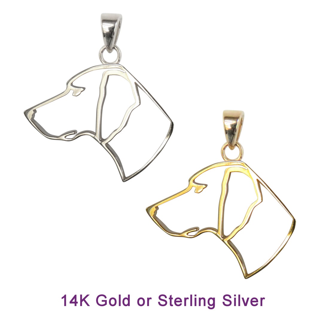 German Shorthaired Pointer GSP Silhouette in 14K Gold or Sterling ...