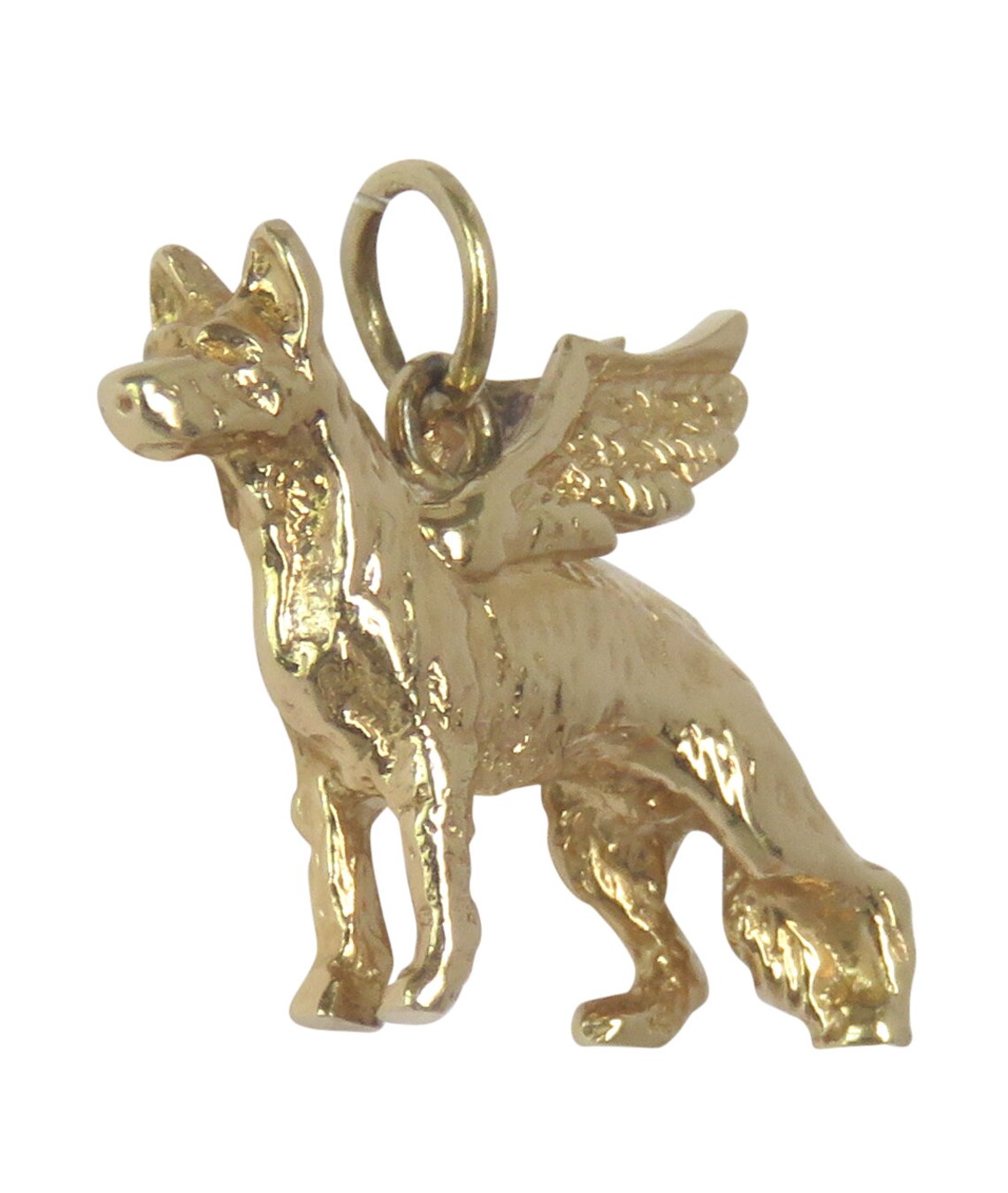 German Shepherd Angel Dog With Wings in 14K Gold or Sterling - Etsy
