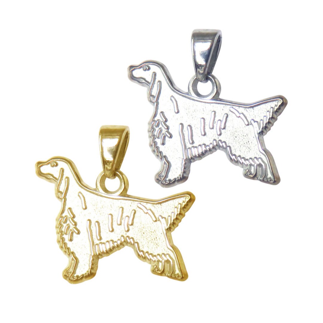 English Setter Charm or Pendant in 14K Gold or Sterling Silver Jewelry ...