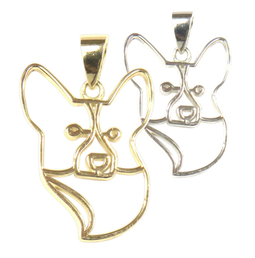 Classic 14K Gold or Silver Corgi Charm. Gold or Silver Necklace and ...