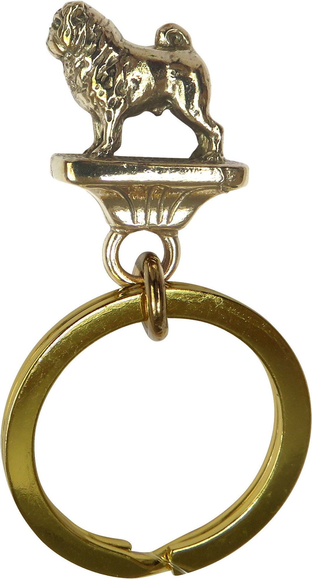 Solid Bronze Pug – Key Ring – Pug Accessory Keychain in Solid Bronze - Etsy