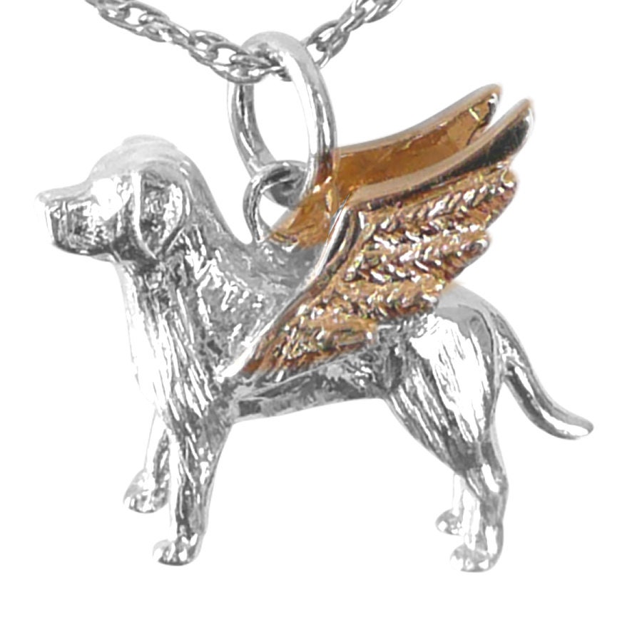 Labrador Retriever Angel Dog With Wings in 14K Gold or Sterling With ...