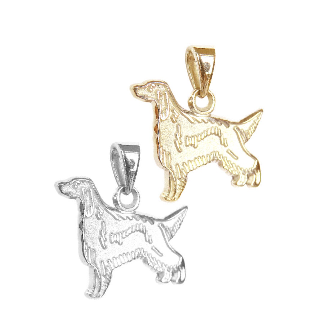 Gordon Setter Charm or Pendant 14k Gold yellow, Rose, White Gordon ...
