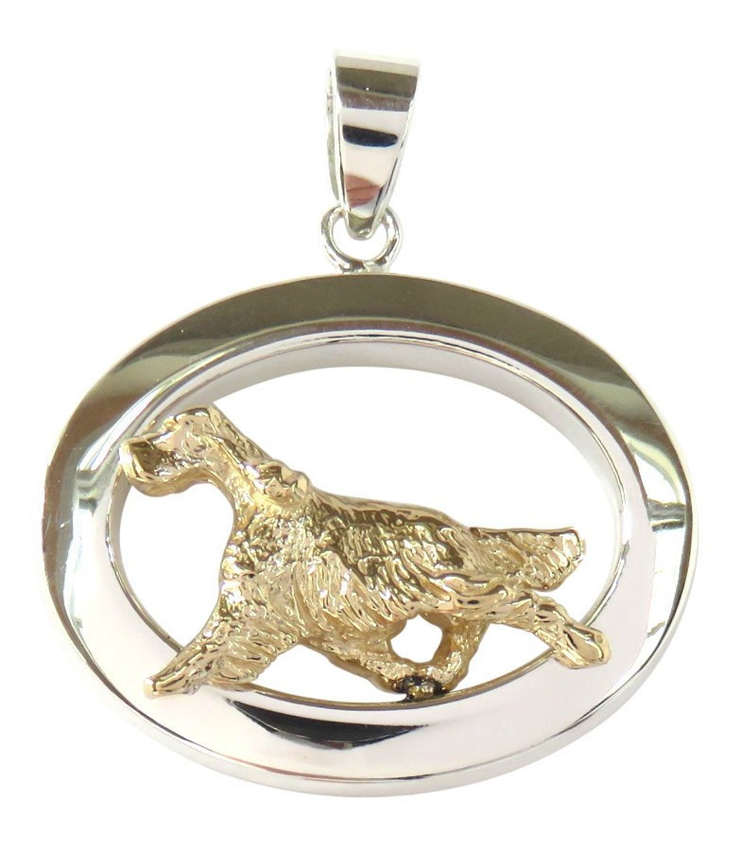 English Setter Glossy Oval Jewelry English Setter 14K Gold or Sterling ...