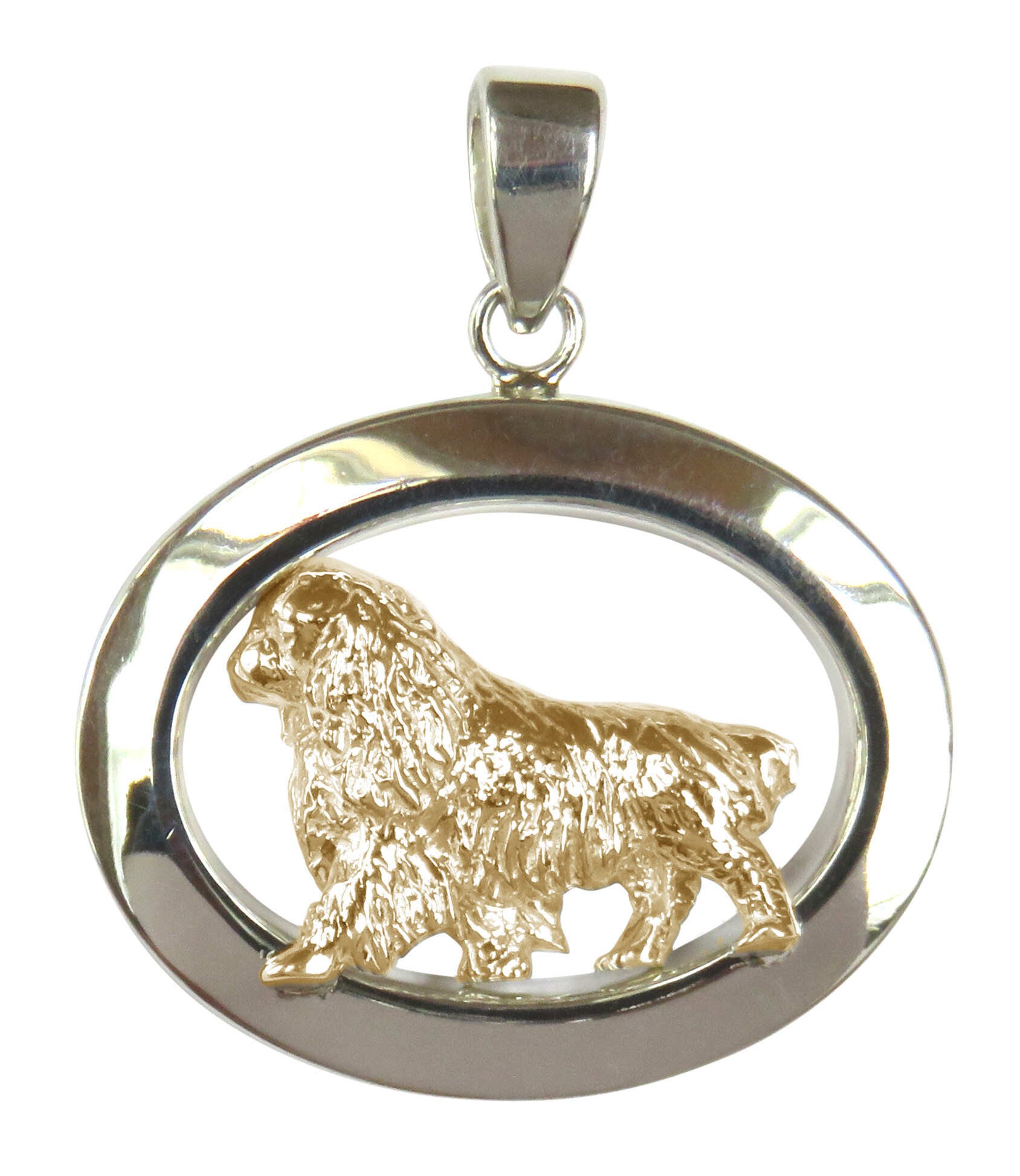 English Toy Spaniel Jewelry in Glossy Oval 14K Gold or Sterling Silver ...