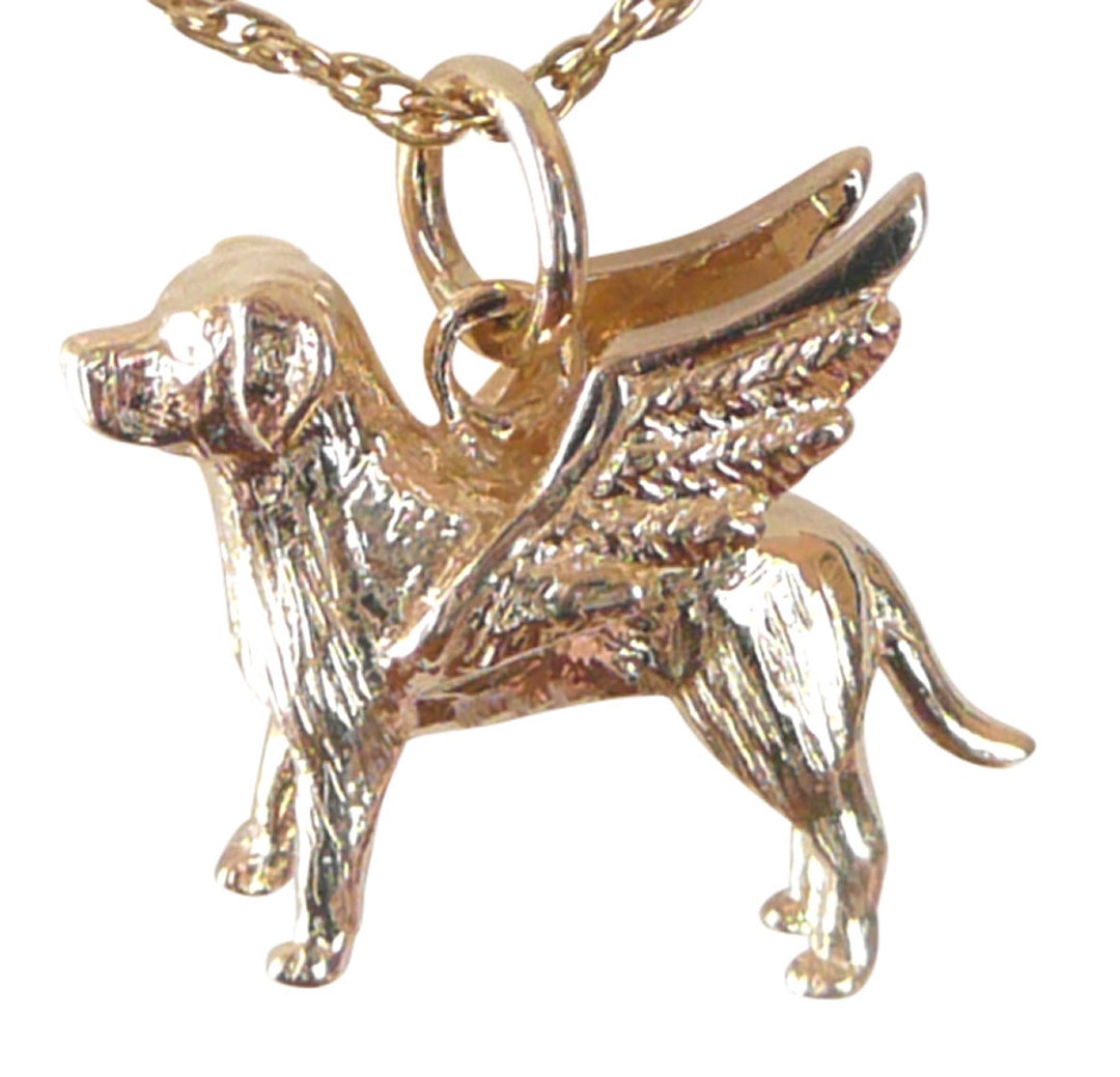 Labrador Retriever Angel Dog With Wings in 14K Gold or Sterling With ...