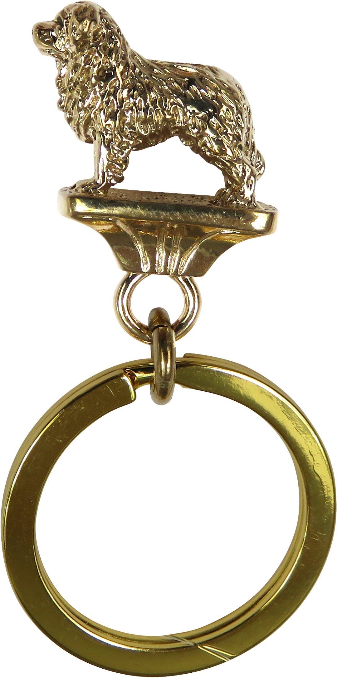 Bernese Mountain Dog Keychain, Solid Bronze Keychain With 3D Bernese ...