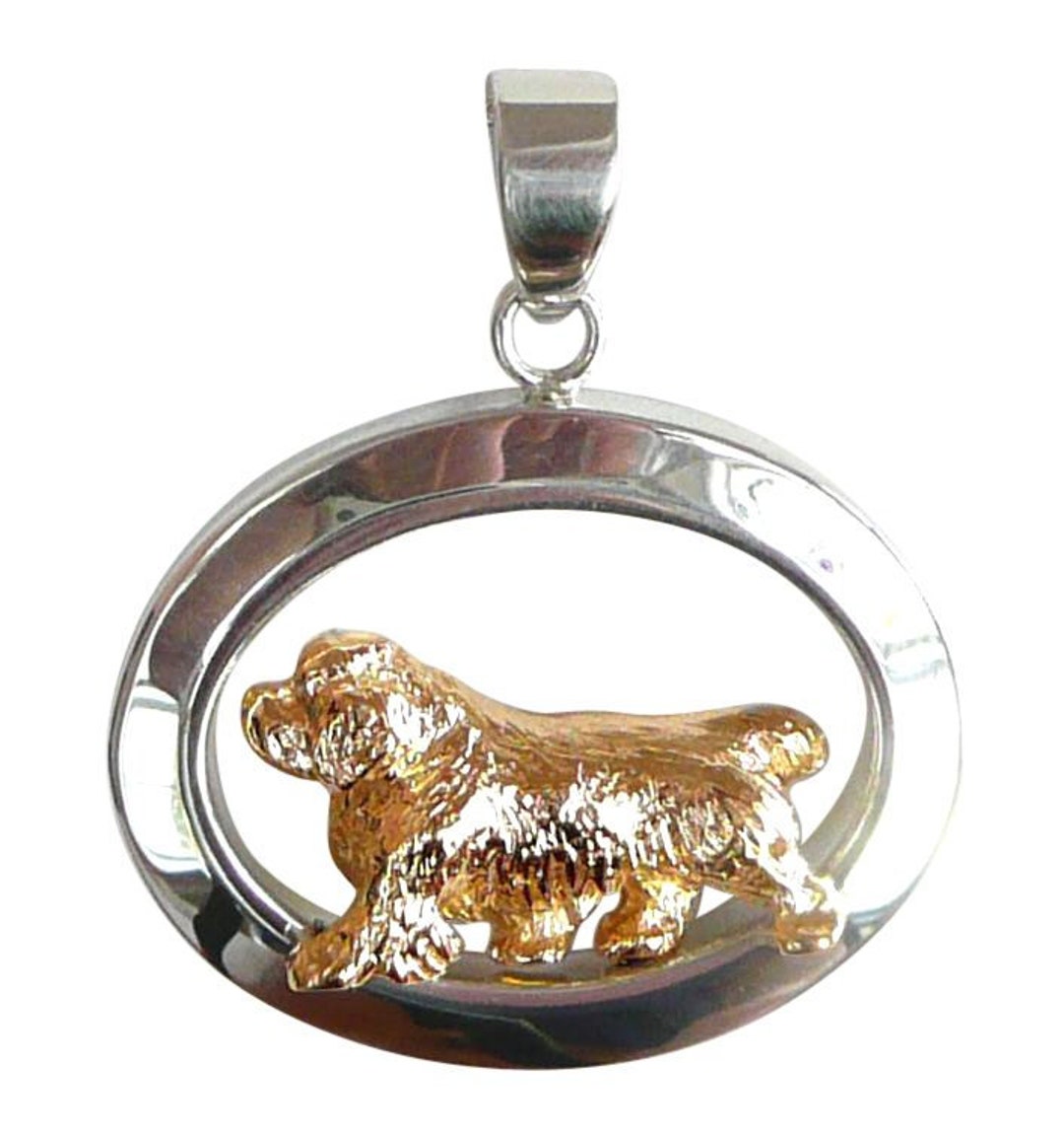 Clumber Spaniel Glossy Oval Jewelry Clumber Spaniel 14K Gold or ...