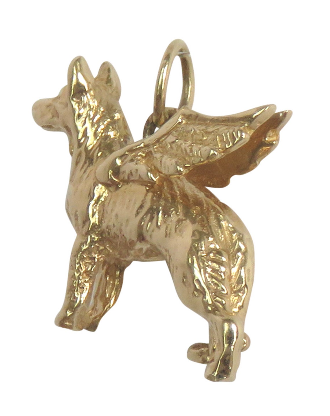 German Shepherd Angel Dog With Wings in 14K Gold or Sterling - Etsy