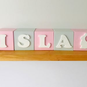 Personalised Wooden Baby Name Cubes / Blocks Nursery Decor - Etsy