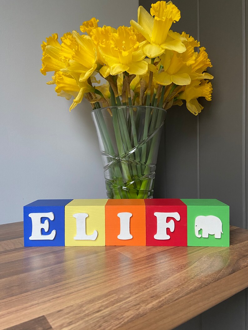 Personalised Wooden Baby Name Cubes / Blocks Nursery Decor | Etsy