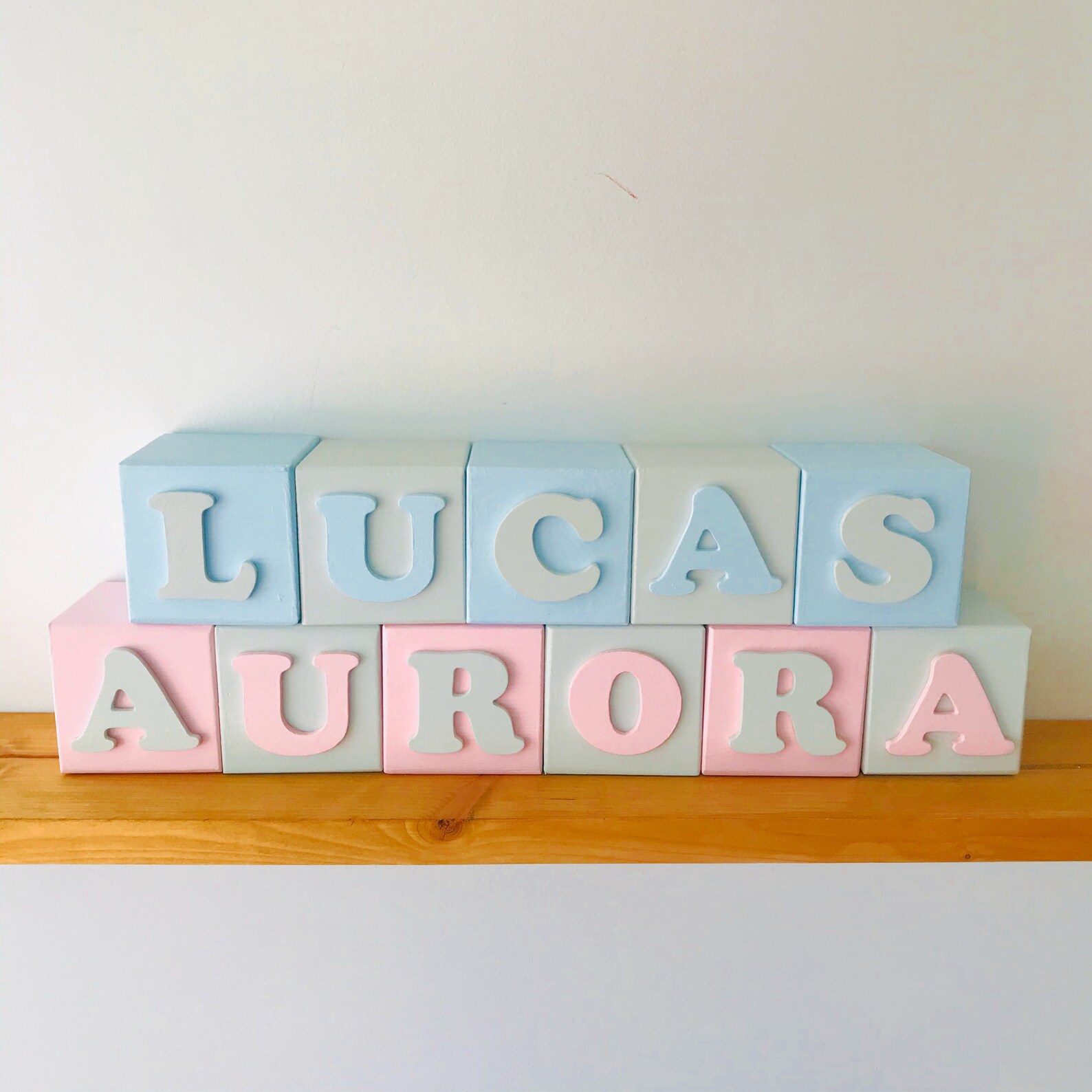 Baby Name Blocks / Cubes - Personalised Nursery Decor, Childrens Room ...