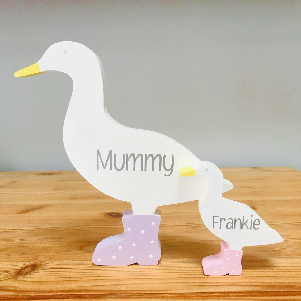 Personalised Wooden Ducks in Wellies Family | Etsy