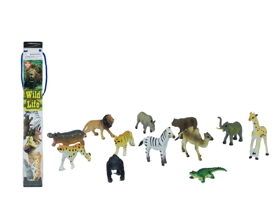 12 PC Mini Wild Animal Tube Set - Etsy