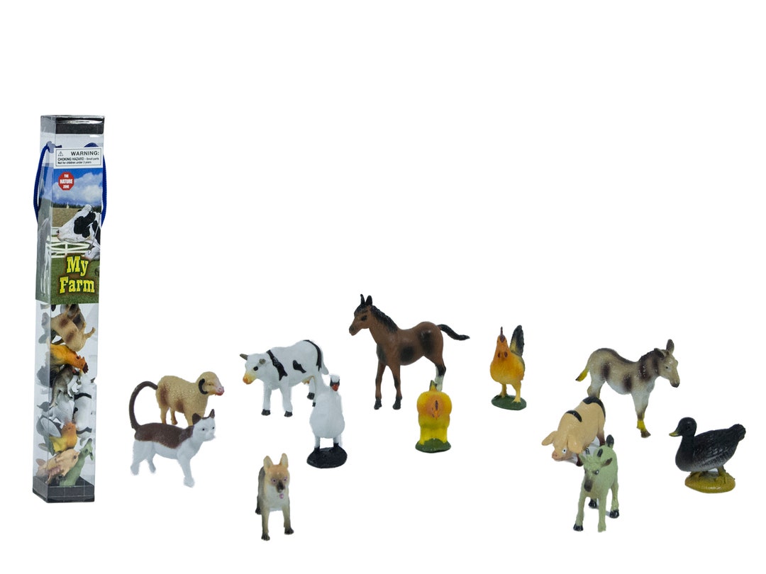 12 PC Mini Farm Animal Tube Set - Etsy