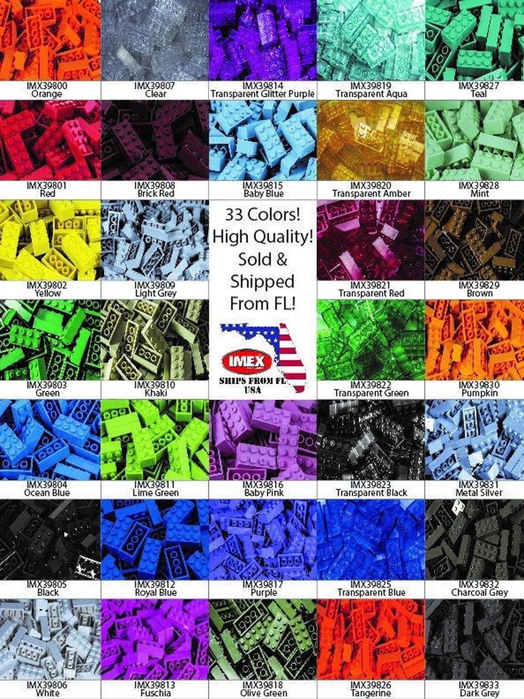 Pack of 100 2x4 Bricks- Compatible With Other Major Brands! High ...