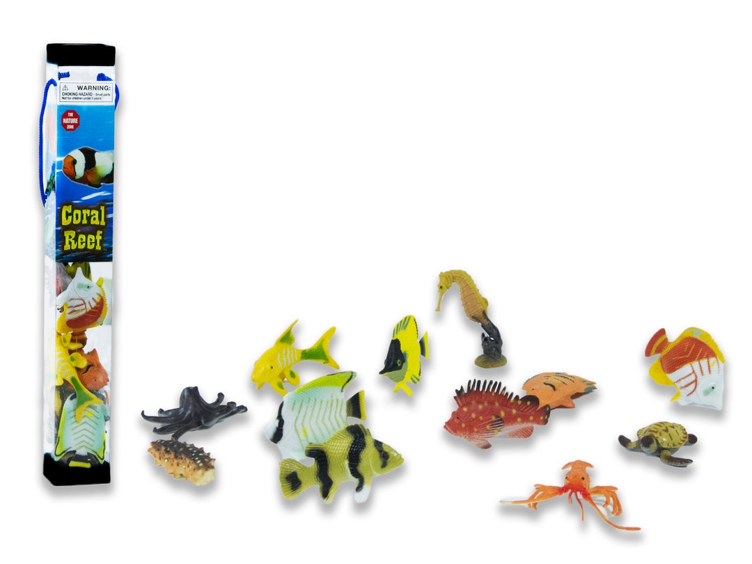 12 Piece Mini Coral Reef Sea Life Tube Set - Etsy