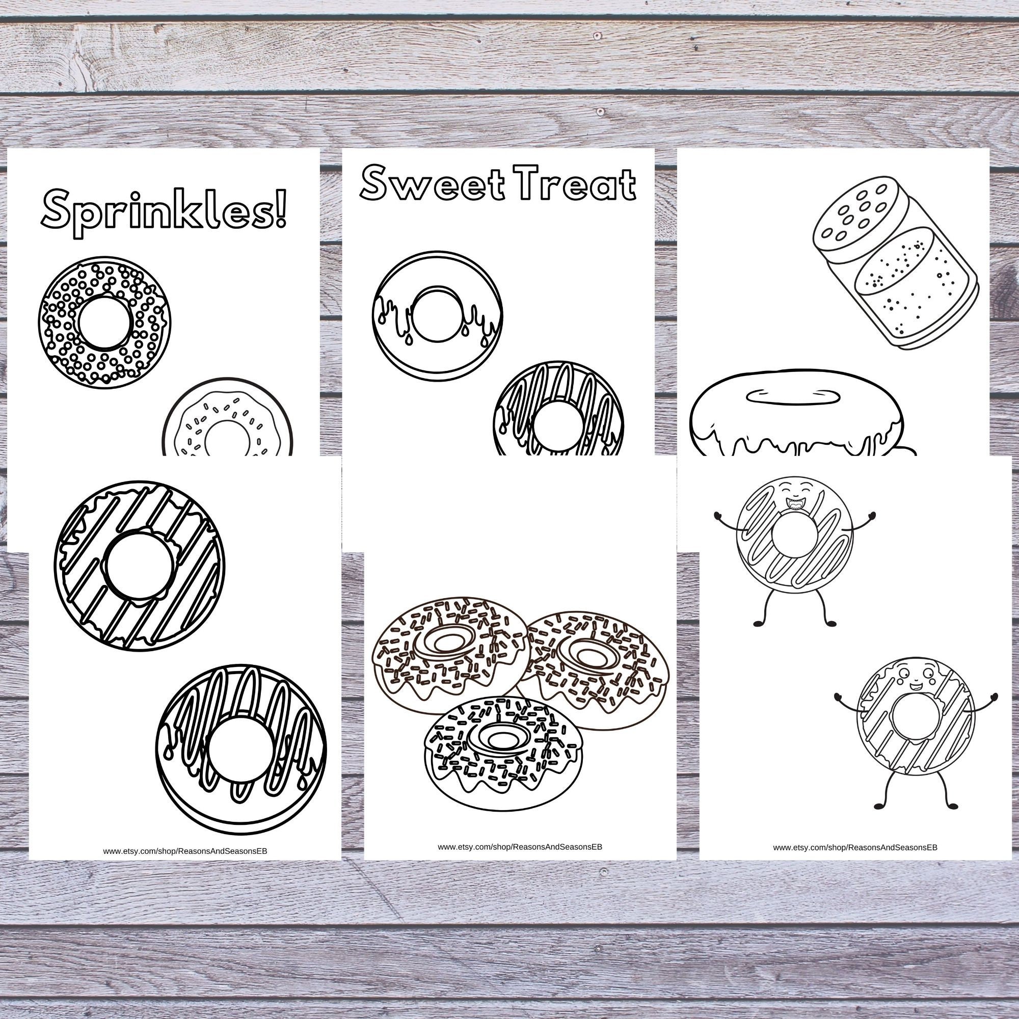 Donut Party Coloring Pages - Virtual Party Activity - Party Favor ...