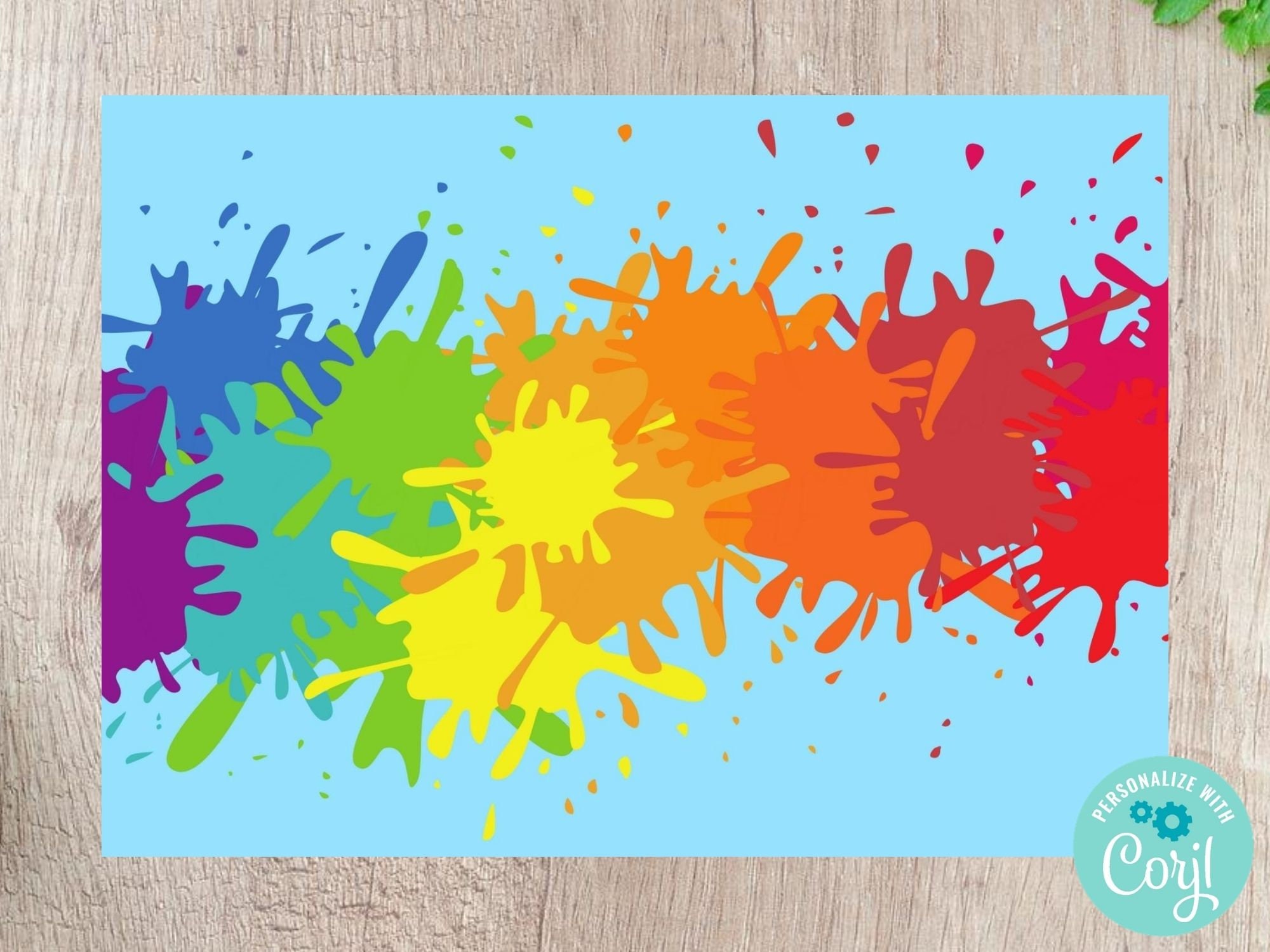 Artist Birthday Party Horizontal Invitation - Editable INSTANT DOWNLOAD ...