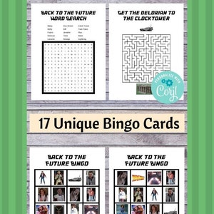 Back to the Future Virtual Party Activity Pages - INSTANT DOWNLOAD - Etsy