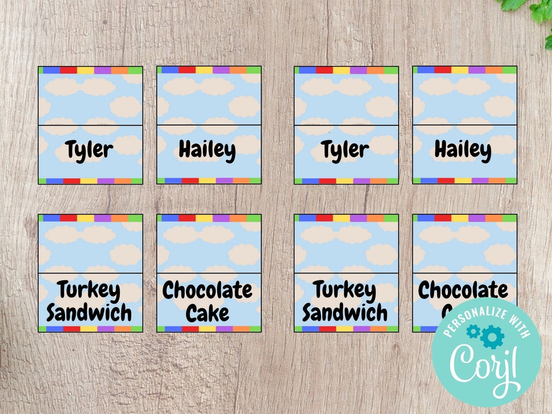 Candyland Party Place Cards - Food Cards Printable - Editable INSTANT ...