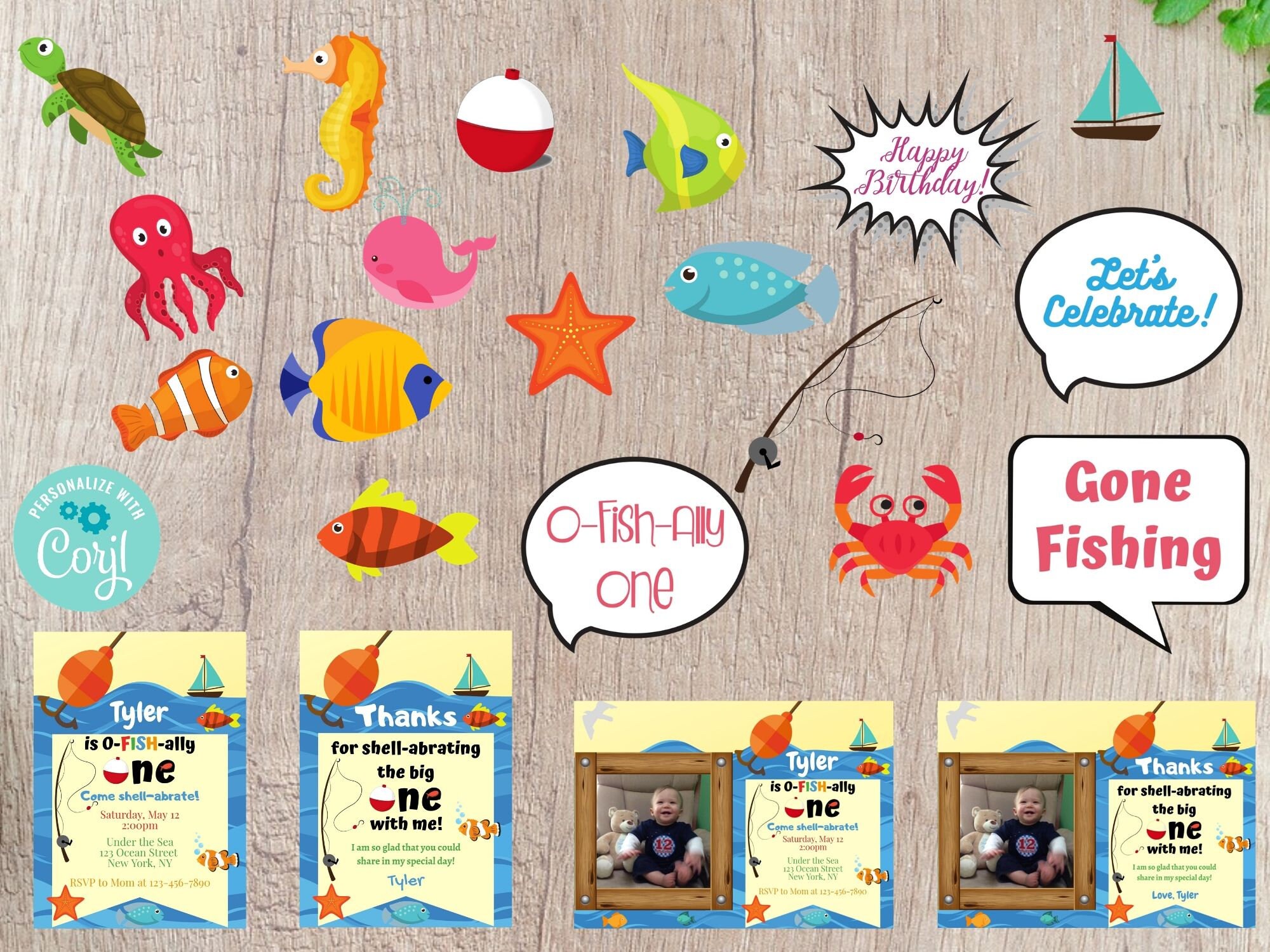 O-fish-ally One Party Bundle Printable Editable INSTANT DOWNLOAD ...