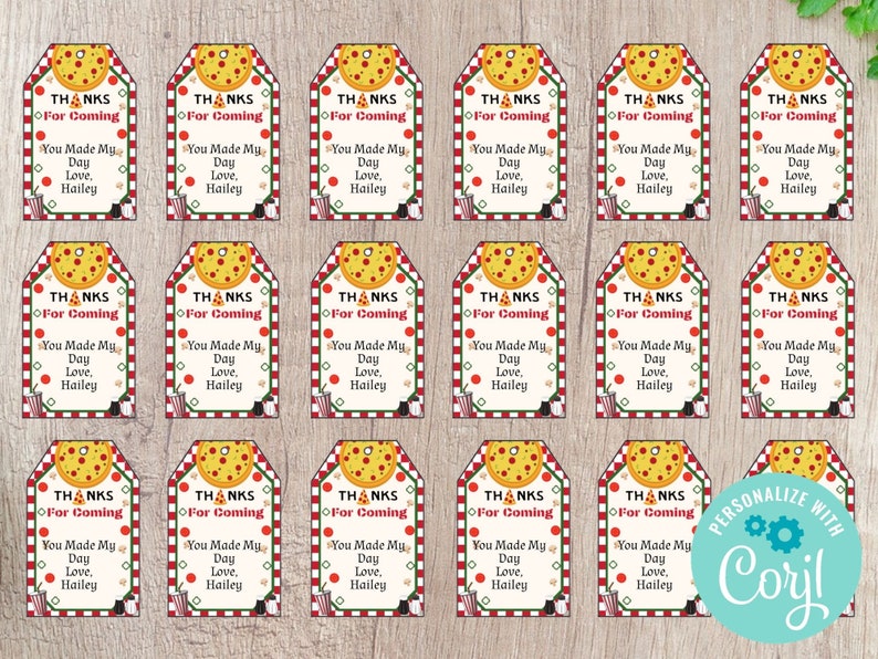 Pizza Party Favor Tags Printable Editable INSTANT DOWNLOAD - Etsy