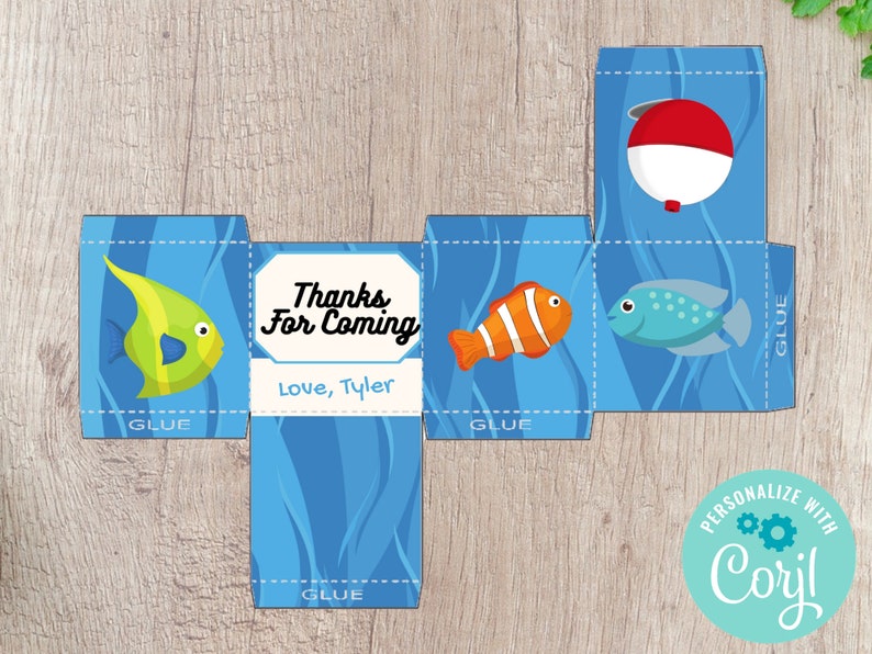 O-fish-ally One Party Favor Box Printable - Editable INSTANT DOWNLOAD ...